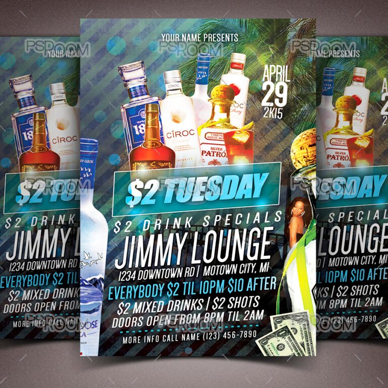 $2 Tuesday Flyer - PSDRoom.com