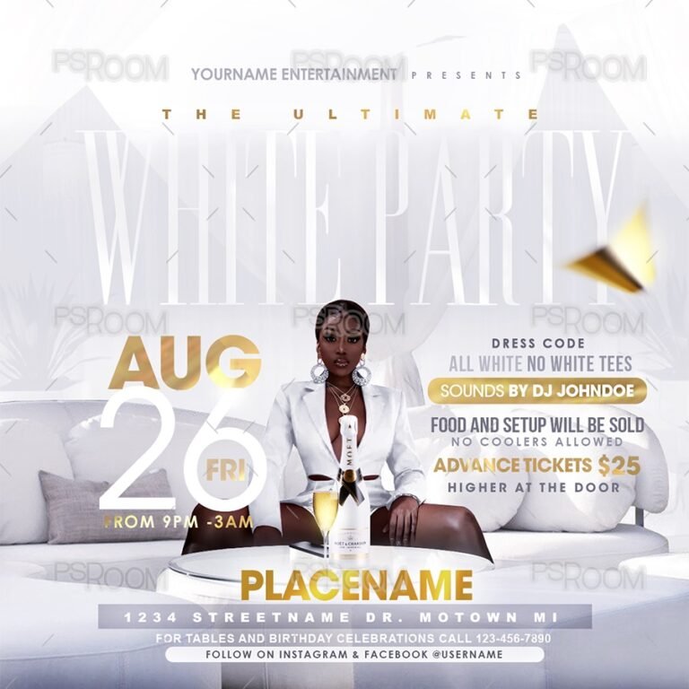 Ultimate White Party Flyer - PSDRoom.com