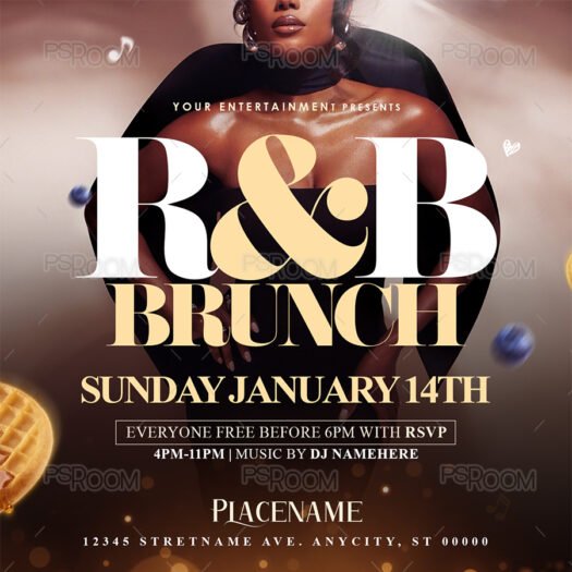 R&B Brunch Flyer Template - PSDRoom.com